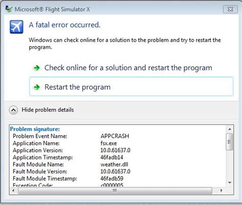 Weatherdll Ctd Crash To Desktop Ctd Forum The Avsim Community