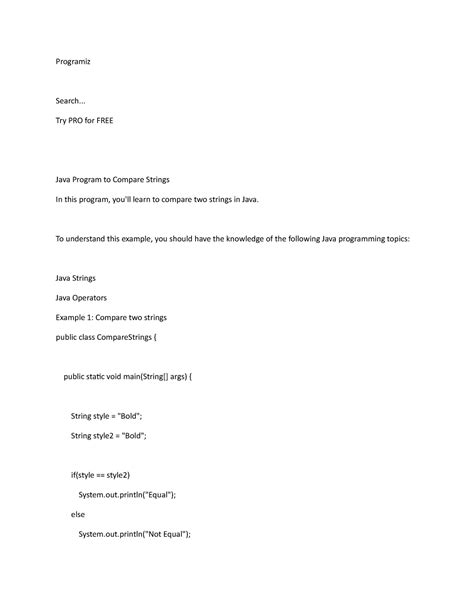 Java Program 79 Assignment Programiz Search Try Pro For Free Java Program To Compare