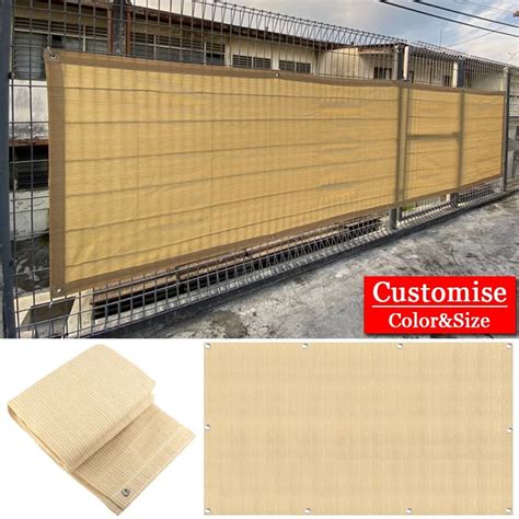 베이지 자외선 차단 Hdpe 차양 그물 울타리 사생활 보호 메쉬 야외 태양 쉼터 정원 차양 수영장 커버 패브릭 그늘 캐노피 Aliexpress