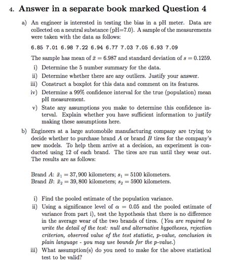 solved 4 answer in a separate book marked question 4 a an