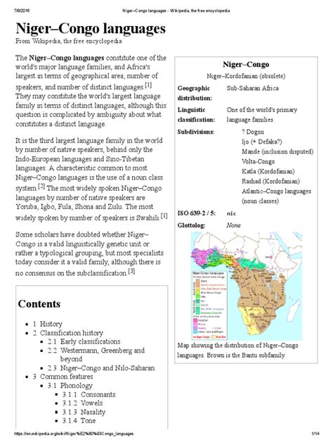 Nigercongo Languages Wikipedia The Free Encyclopedia Language