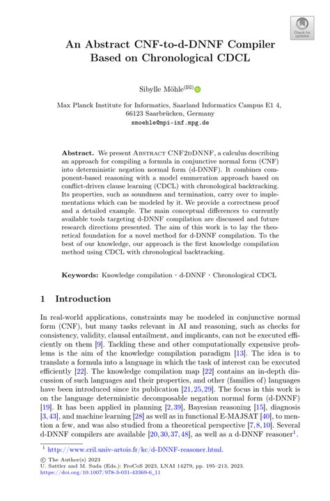 Pdf An Abstract Cnf To D Dnnf Compiler Based On Chronological Cdcl