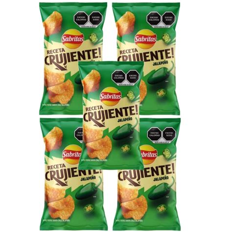 Receta Crujiente Jalapeño Sabritas Mexican Chips 5 Bolsas 49g Etsy