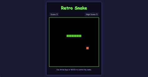 Classic Retro Snake Game HTML CSS JS