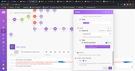 Unable To Assign Person Columnvalueexception Error Monday Apps