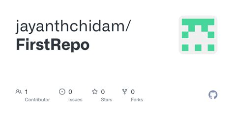 GitHub Jayanthchidam FirstRepo