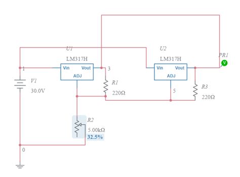 Copy Of Variable Power Supply LM317T Multisim Live