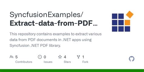 GitHub SyncfusionExamples Extract Data From PDF Document This Repository Contains Examples To