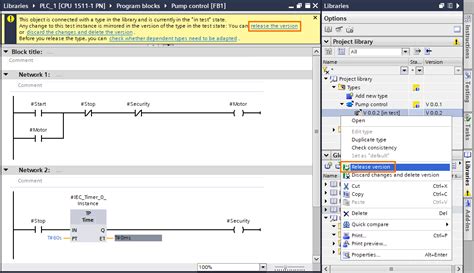 working with libraries in siemens tia portal plc programming