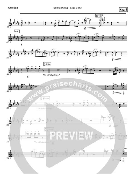 Still Standing Alto Sax Sheet Music Pdf Israel Houghton Praisecharts