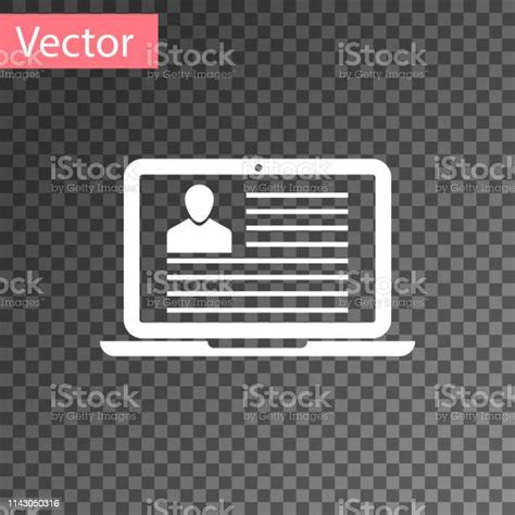투명 한 배경에 고립 된 이력서 아이콘 화이트 노트북 Cv 응용 프로그램입니다 전문 직원을 검색 합니다 직원 이력서 분석 벡터 일러스트 개념에 대한 스톡 벡터 아트 및 기타