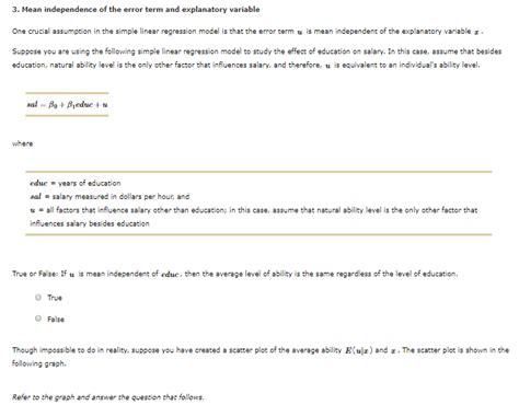 Solved 3 Mean Independence Of The Error Term And
