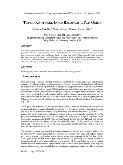 Topology Aware Load Balancing For Grids Pdf Network Topology Grid