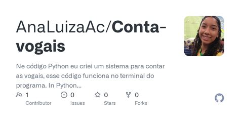Github Analuizaacconta Vogais Ne Código Python Eu Criei Um Sistema