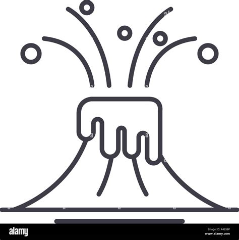 Eruption Line Icon Concept Eruption Vector Linear Illustration Symbol Sign Stock Vector Image