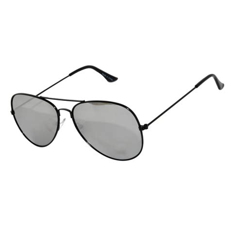 Owl ® Eyewear Aviator Sunglasses Black Frame Mirror Silver Lens One Dozen Online