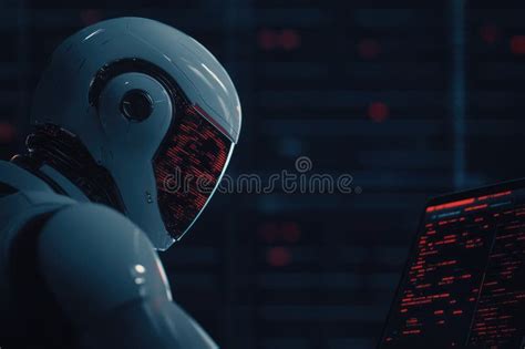 Ai Robot Assistant In Action With Data Analysis Stock Image Image Of Interaction Research