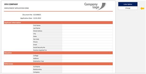 Job Application Excel Template Excel Template Job Application Hiring Process Work Application
