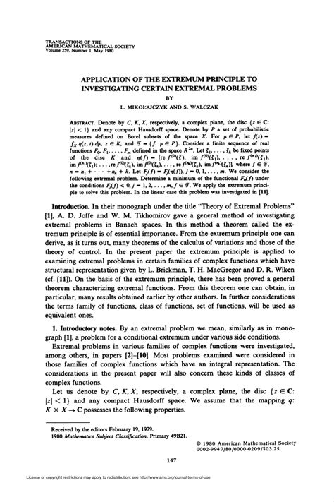 Pdf Application Of The Extremum Principle To Investigating Certain Extremal Problems