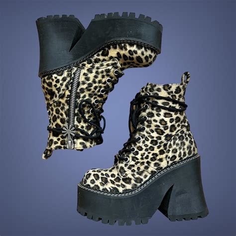 Delias Dolls Kill Cheetah Leopard Chunky Platform Depop