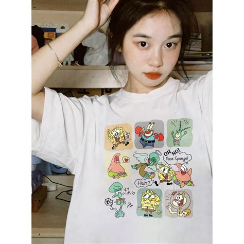 Jual T Shirt Cewek Spongebob Baju Atasan Wanita Bahan Katun Shopee