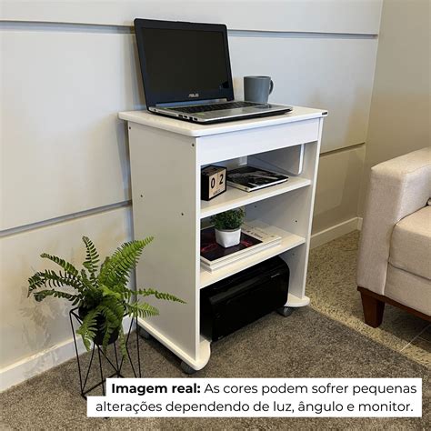 Mesa para Notebook com Rodinhas e Tampo Portátil MadeiraMadeira