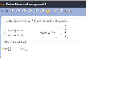 Solved Use The Given Inverse A 1 To Solve The System Of Chegg Com