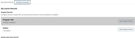 Verifiable Credentials Tab Doesn T Render Properly In Learner Record