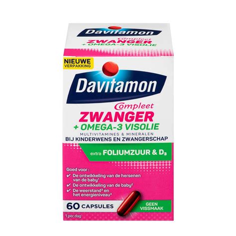 Davitamon Compleet Zwanger Multivitamine Omega 3 Visolie Bij