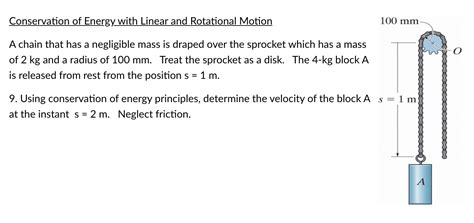 Solved Conservation Of Energy With Linear And Rotational