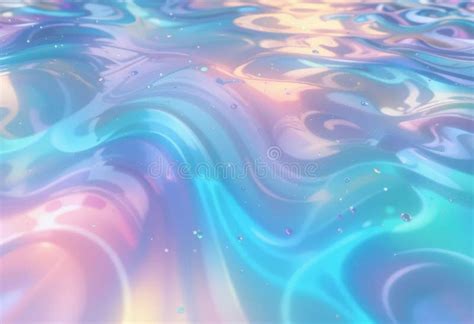 Abstract Smooth Surface With Colorful Reflective Patterns In A Fluid Design Stock Illustration