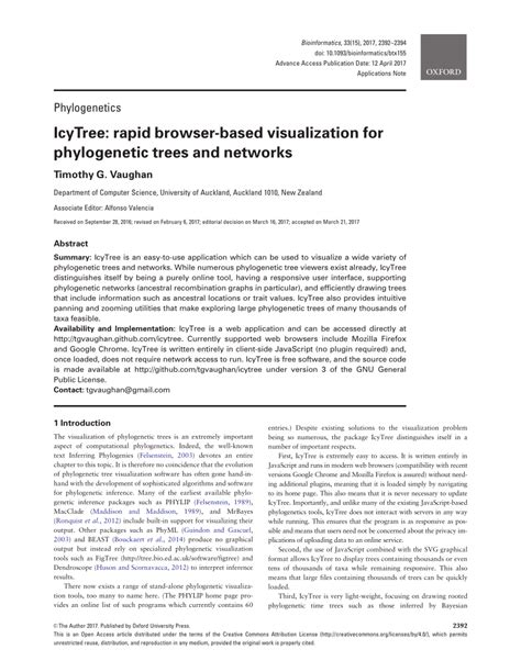 Pdf Icytree Rapid Browser Based Visualization For Phylogenetic Trees And Networks