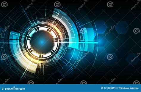 Vector Tech Circle With Various Technological Design Stock Vector Illustration Of Background