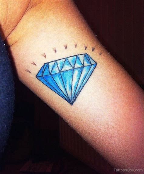 Blue Diamond Tattoo On Bicep Tattoos Designs