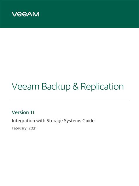 Veeam Backup 11 0 Storage Integration User Guide Pdf