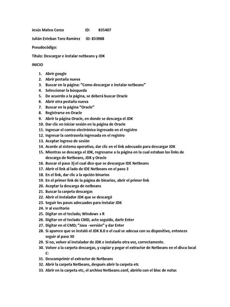 Pseudocódigo Pdf Frijoles Netos Aplicaciones Y Software