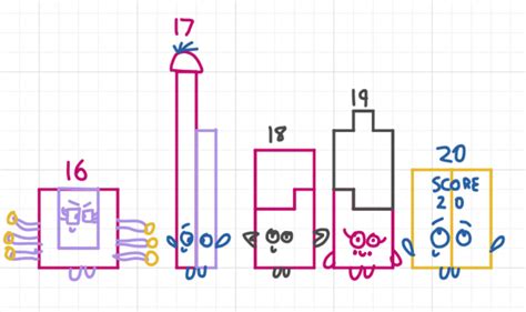 My Version Of Numberblocks 16 20 By Themoonstarlight On Deviantart