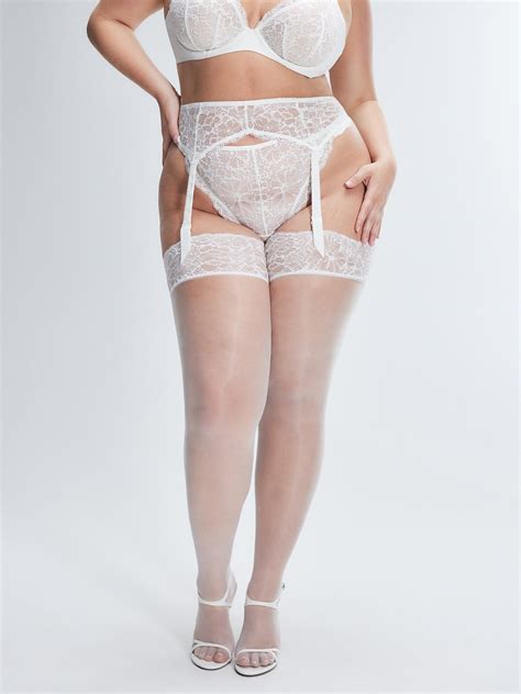 Bold Lace Garter Belt In White Savage X Fenty Netherlands
