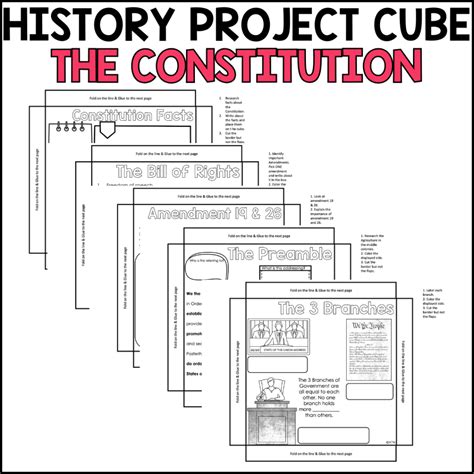 The Constitution 3d Project Cube History Craftivity Bill Of Rights