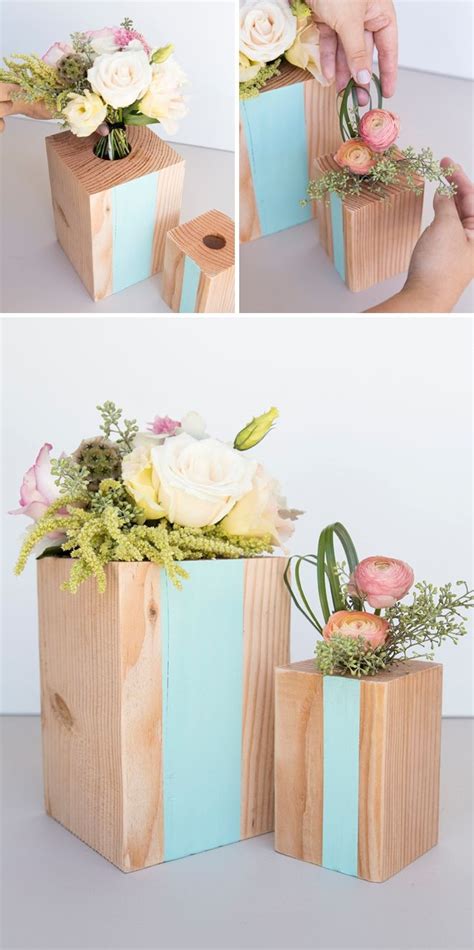 These Diy Wood Block Centerpieces Are Simply Stunning Flower Vase