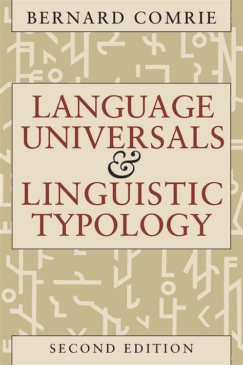 Language Universals And Linguistic Typology Syntax And Morphology