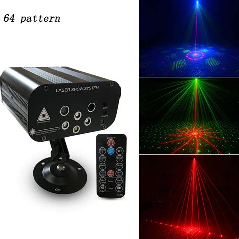 64 패턴 프로젝터 Dj 레이저 라이트 레드 그린 블루 Led 효과 디스코 라이트 볼 컨트롤러 이동 헤드 파티 램프무대 조명 영향 Aliexpress