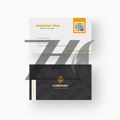 دانلود فایل لایه باز قالب کارت ویزیت مدرن مشکی نارنجی دانلود رایگان فایل لایه باز، Psd، وکتور