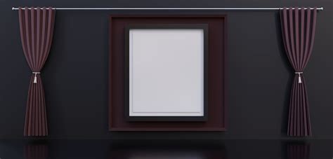 사진 프레임 빈 프레임이 있는 내부 갤러리 커튼이 있는 벽에 럭셔리룸 3d 일러스트레이션 0명에 대한 스톡 사진 및 기타 이미지 0명 Exhibition Match