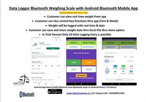 Ilog Data Logger Bluetooth Digital Weighing Scale With Android Bluetooth Mobile App At Best