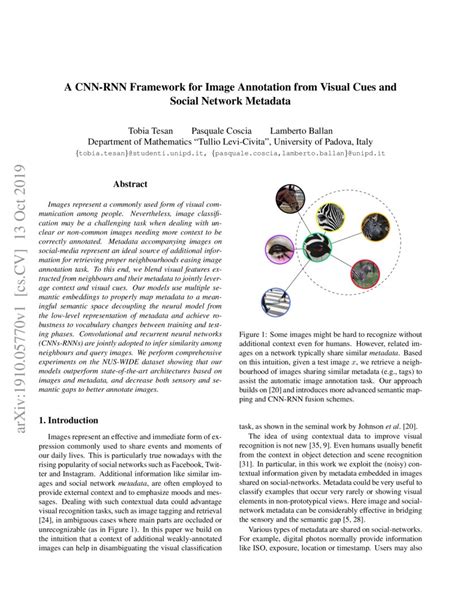 A Cnn Rnn Framework For Image Annotation From Visual Cues And Social
