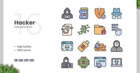 Hacker Color Icons Icons Ft Icons And Hacker Envato