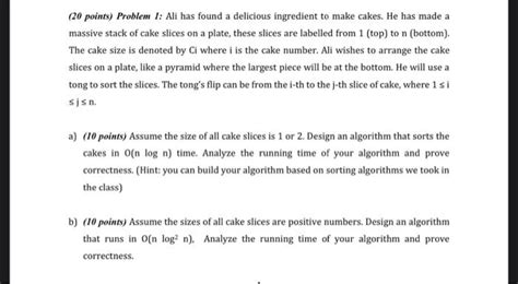 Solved 20 Points Problem 1 Ali Has Found A Delicious