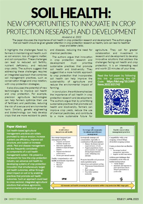 Soil Health New Opportunities To Innovate In Crop Protection Research And Development Direct