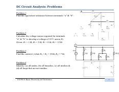 DC Circuit Analysis P pdf DC Circuit Analysis Problems Ω Problem Find the equivalent